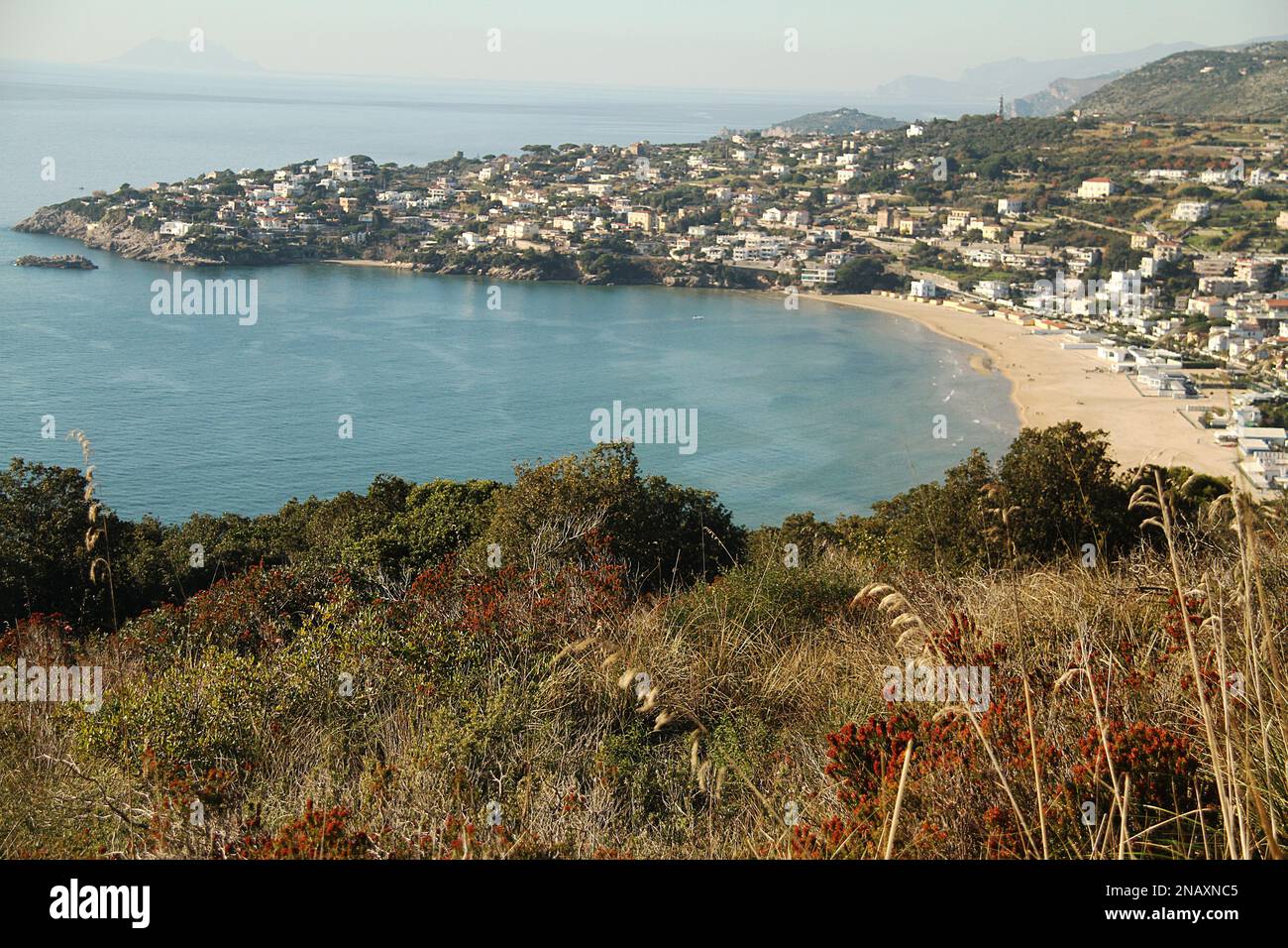Gaeta, Italy. Landscape with a view of Serapo Beach and the Tyrrhenian ...