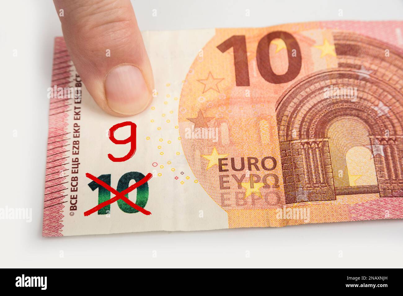 Inflation on the paper banknote. Devaluation of money Stock Photo - Alamy