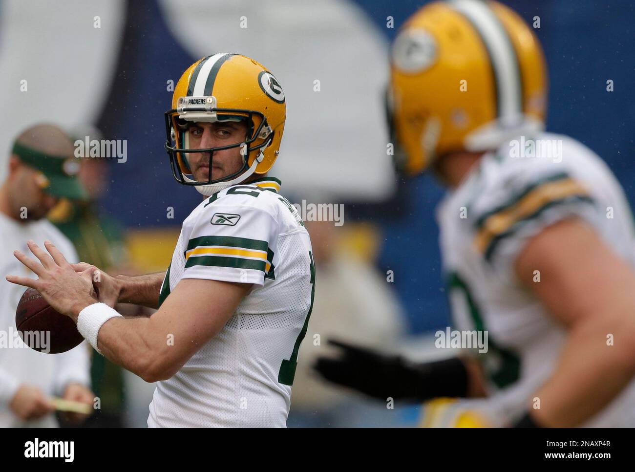 Green Bay Packers quarterback Aaron Rodgers during an NFL football game ...