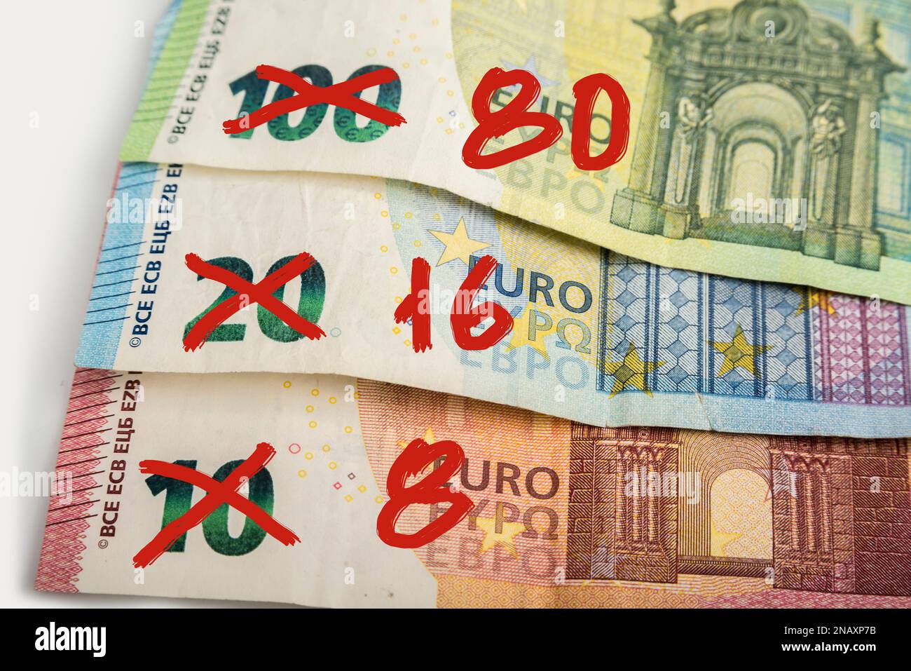 Inflation on the paper banknote. Devaluation of money Stock Photo - Alamy