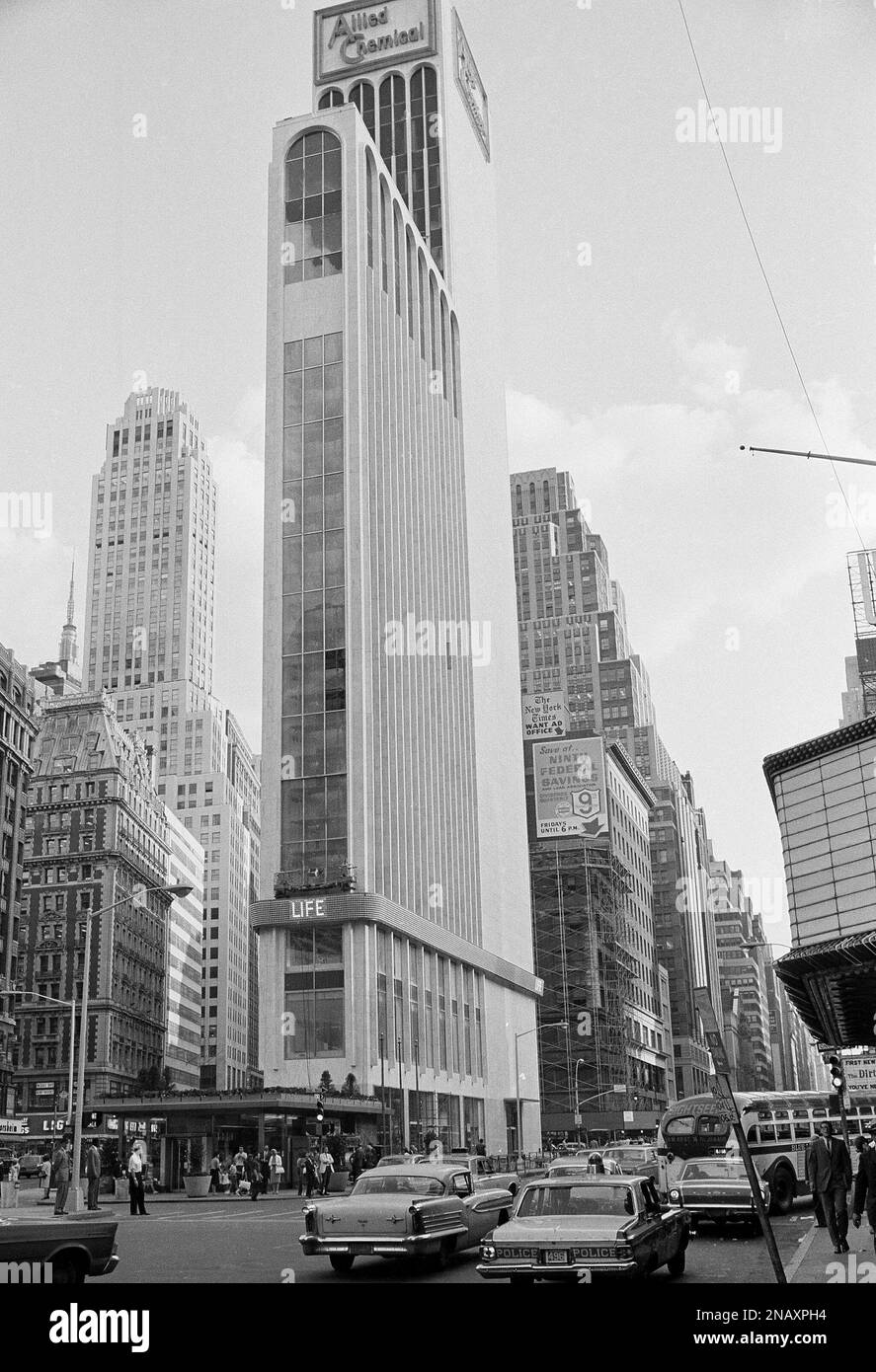 The lights went on for the first time on the Allied Chemical tower, a ...