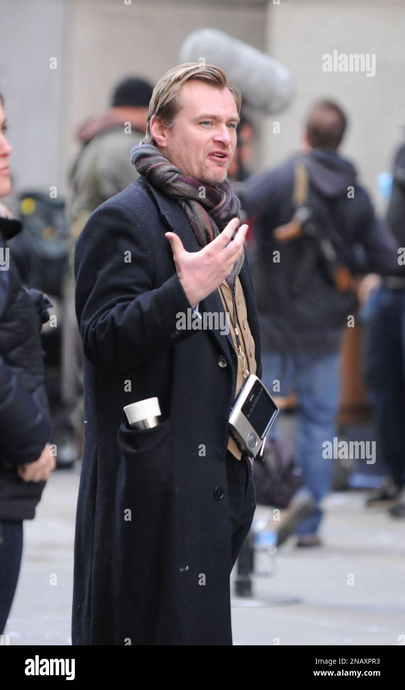 Director Christopher Nolan works on the set of the latest Batman film ...