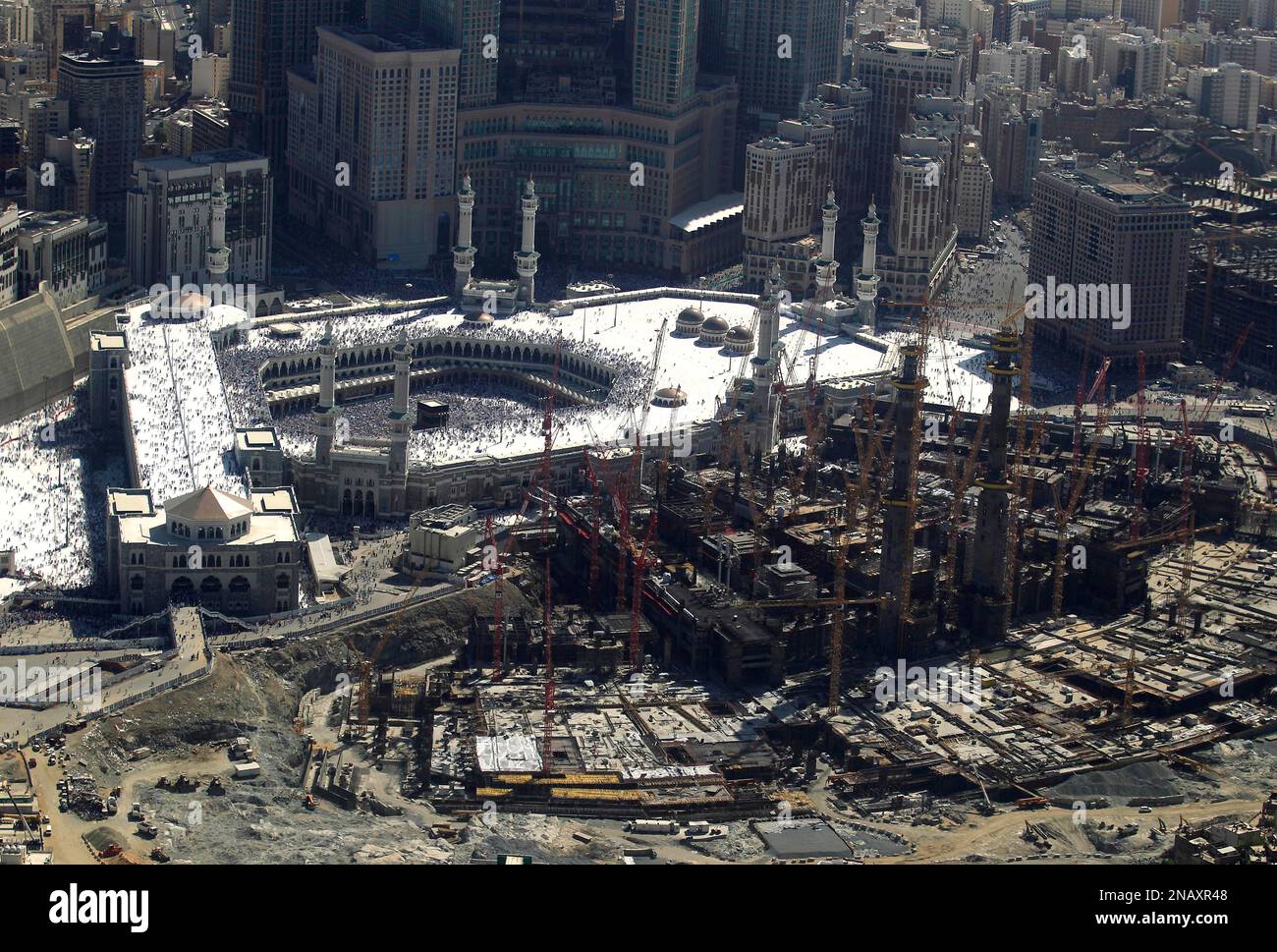 This aerial image taken through a window of a helicopter shows the new ...