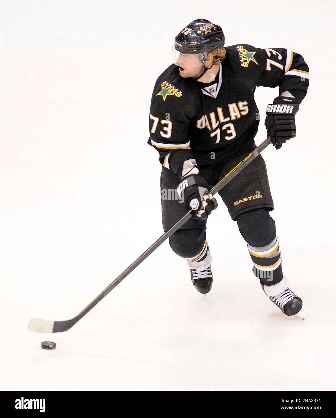 Dallas Stars right wing Michael Ryder brings the puck up ice in the ...