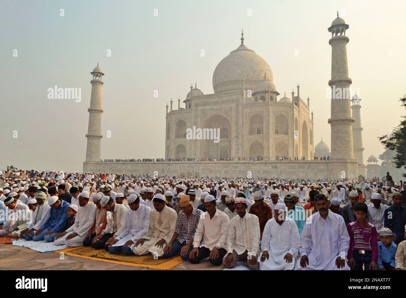 Indian Muslims offer prayers during Eid al-Adha, or the Feast of the ...