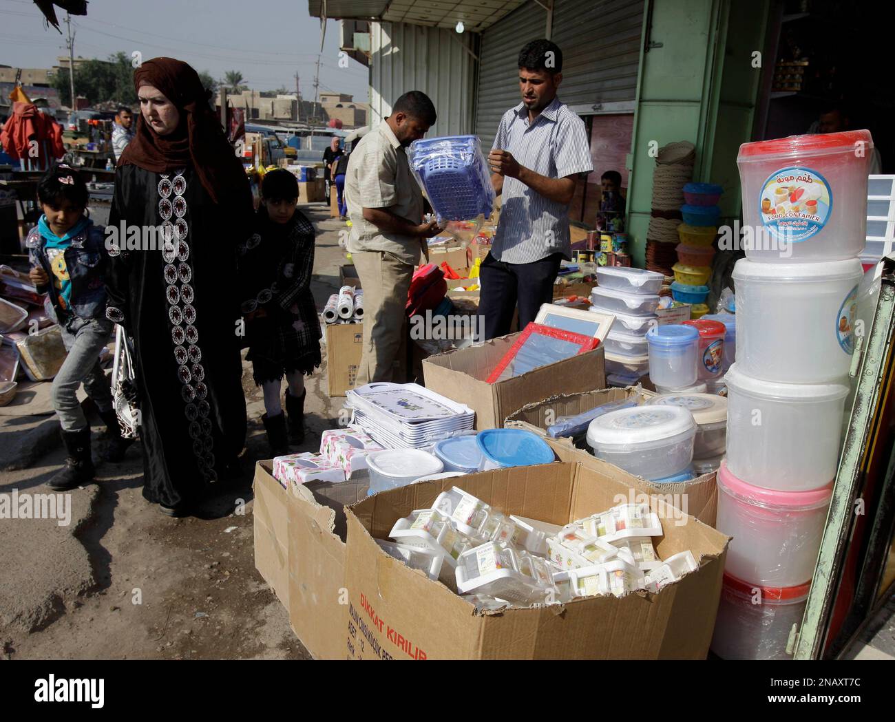 Iranian goods are displayed at a shop in Baghdad, Iraq, Sunday, Nov. 6 ...