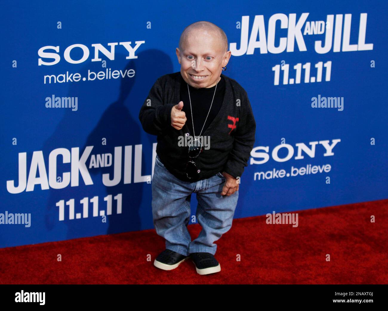 Verne Troyer arrives at the premiere of "Jack and Jill", Sunday, Nov. 6 ...