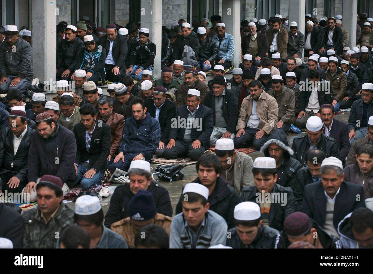 Iranian Sunni Muslims perform their Eid al-Adha prayer, at the Jame ...