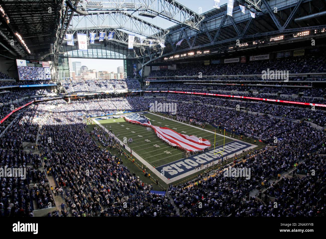 Lucas Oil Stadium is seen during the first half of an NFL football game ...