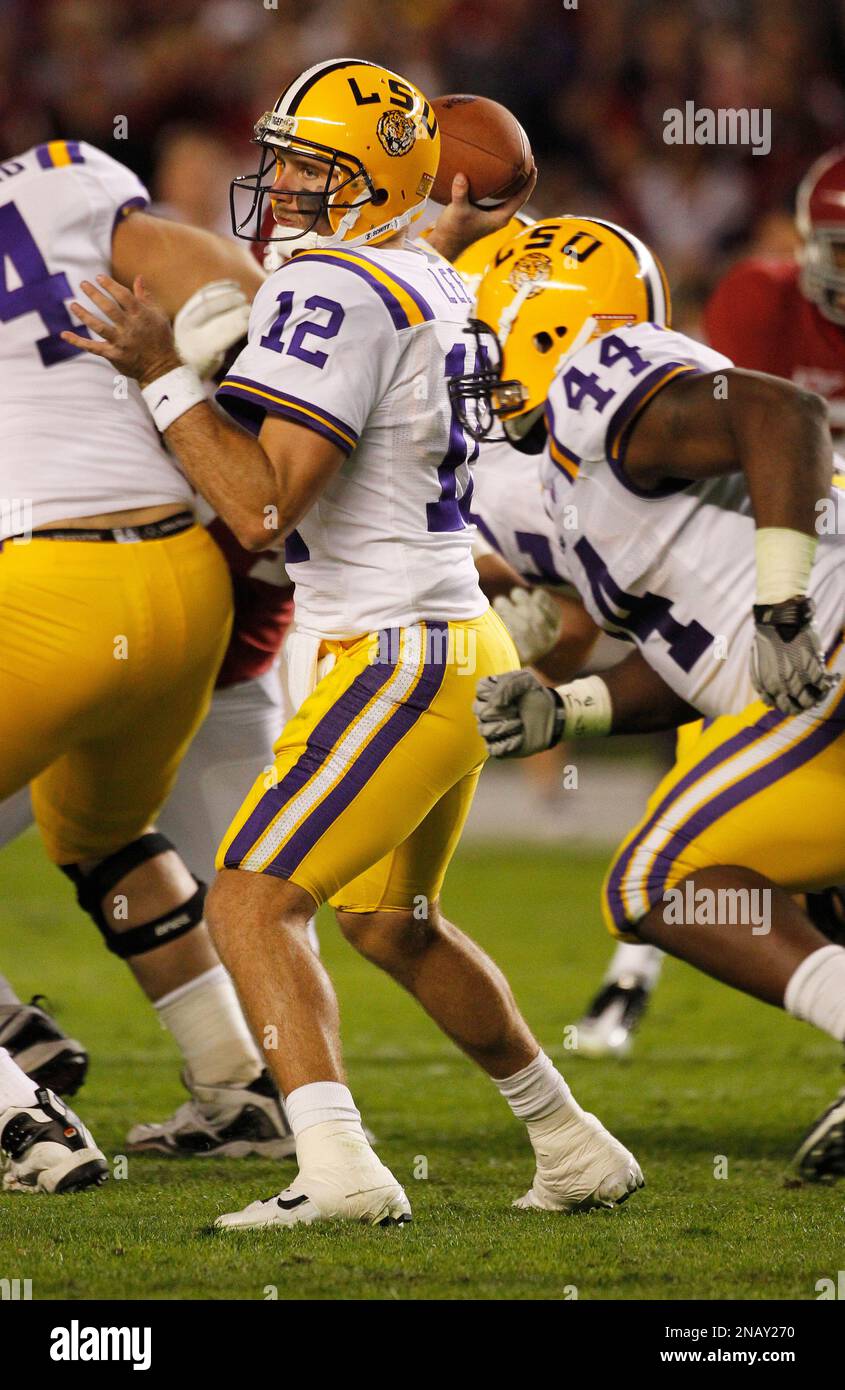 LSU quarterback Jarrett Lee (12) works against Alabama during the first ...