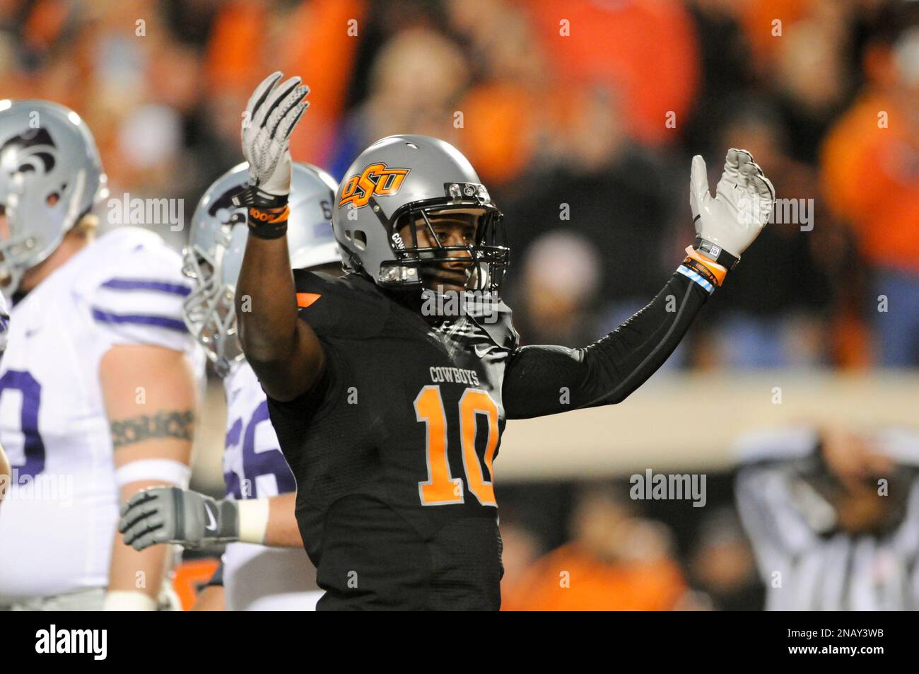 Oklahoma State safety Markelle Martin celebrates a Kansas State ...