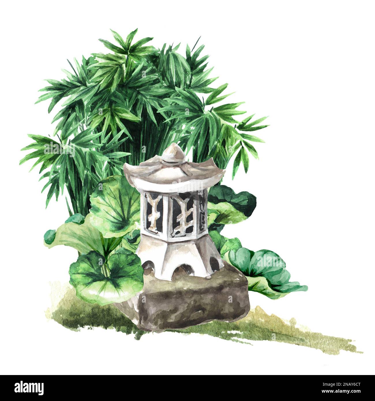 Garden japanese stone lantern. Small architectural form, Landscape ...