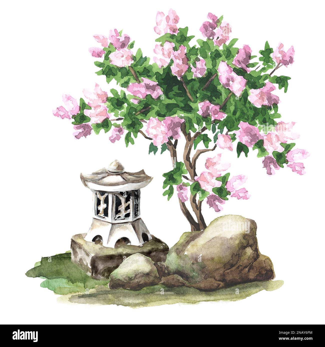 Garden japanese stone lantern. Small architectural form, Landscape ...