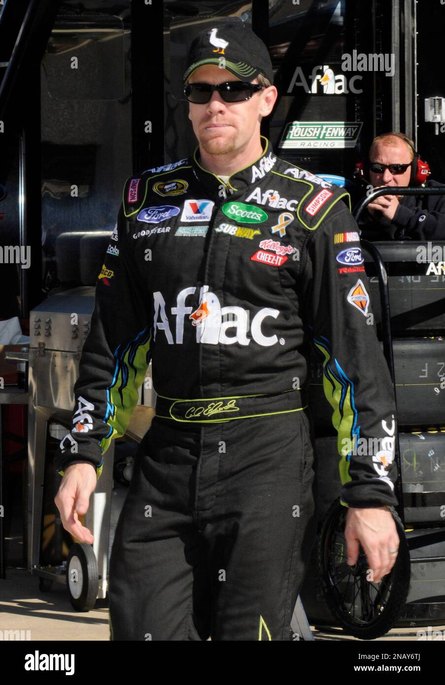 NASCAR driver Carl Edwards walks in the garage area at Texas Motor ...