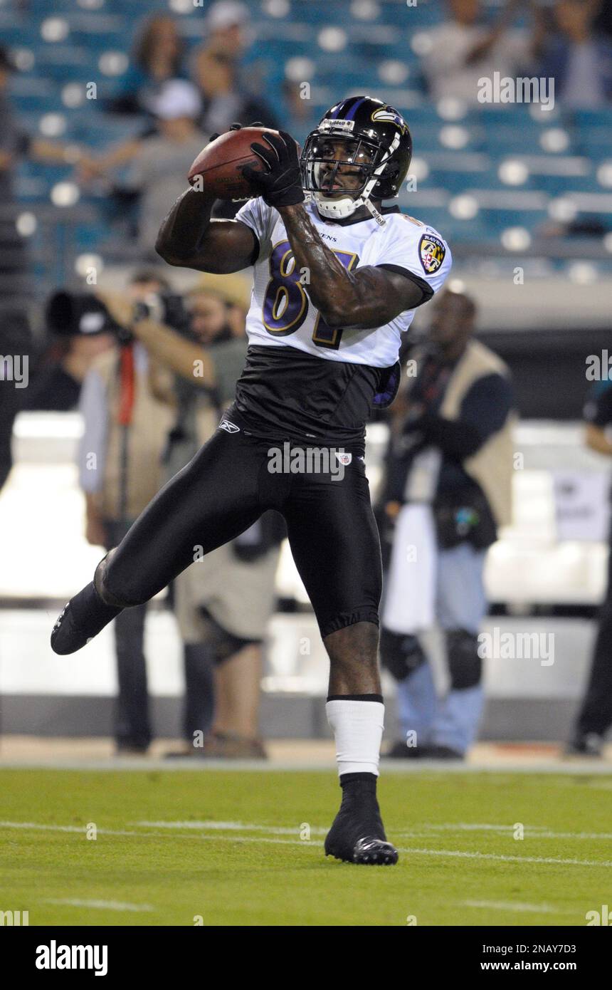 Baltimore Ravens wide receiver Anquan Boldin (81) catches a pass prior ...