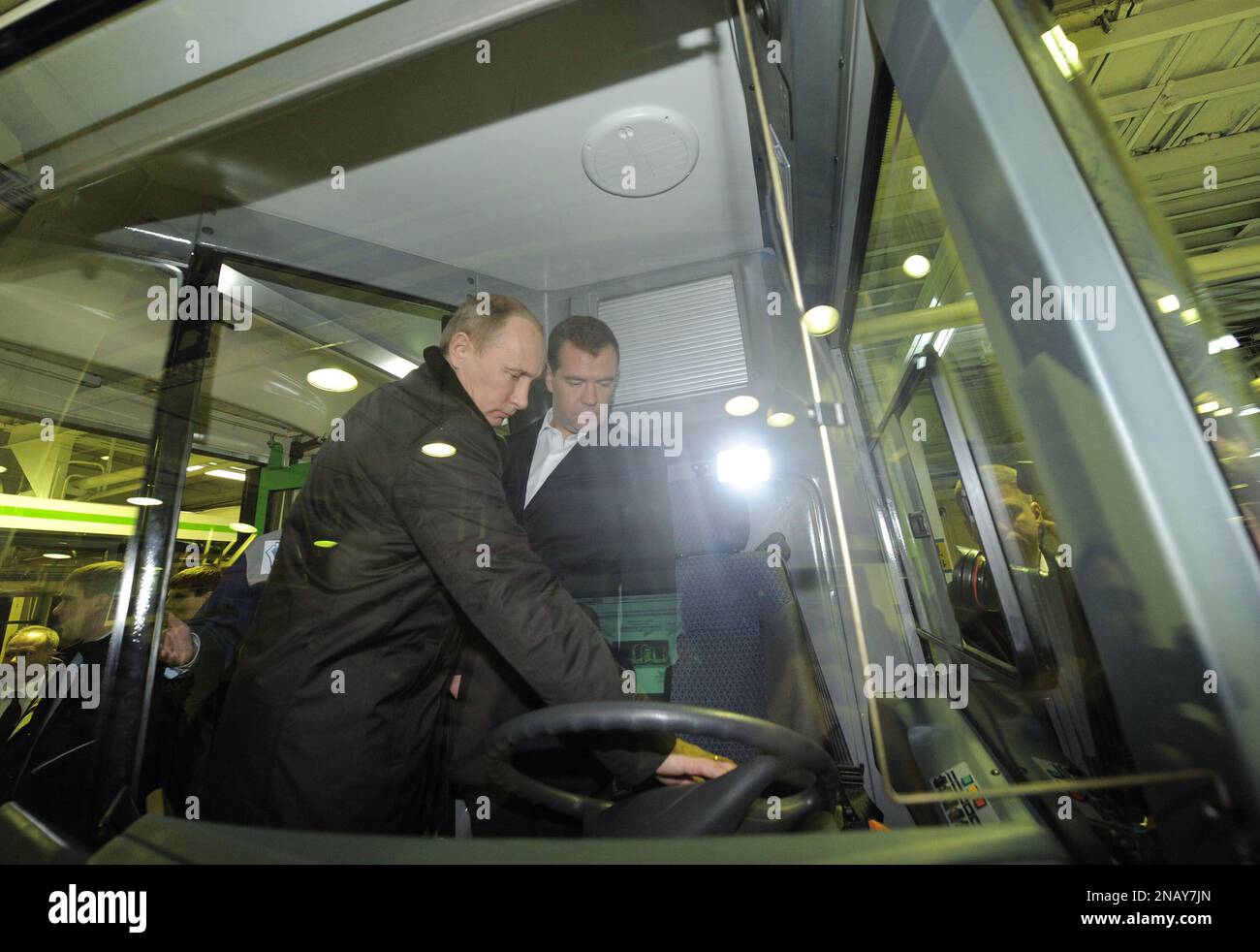 Russian President Dmitry Medvedev, right, and Prime Minister Vladimir ...