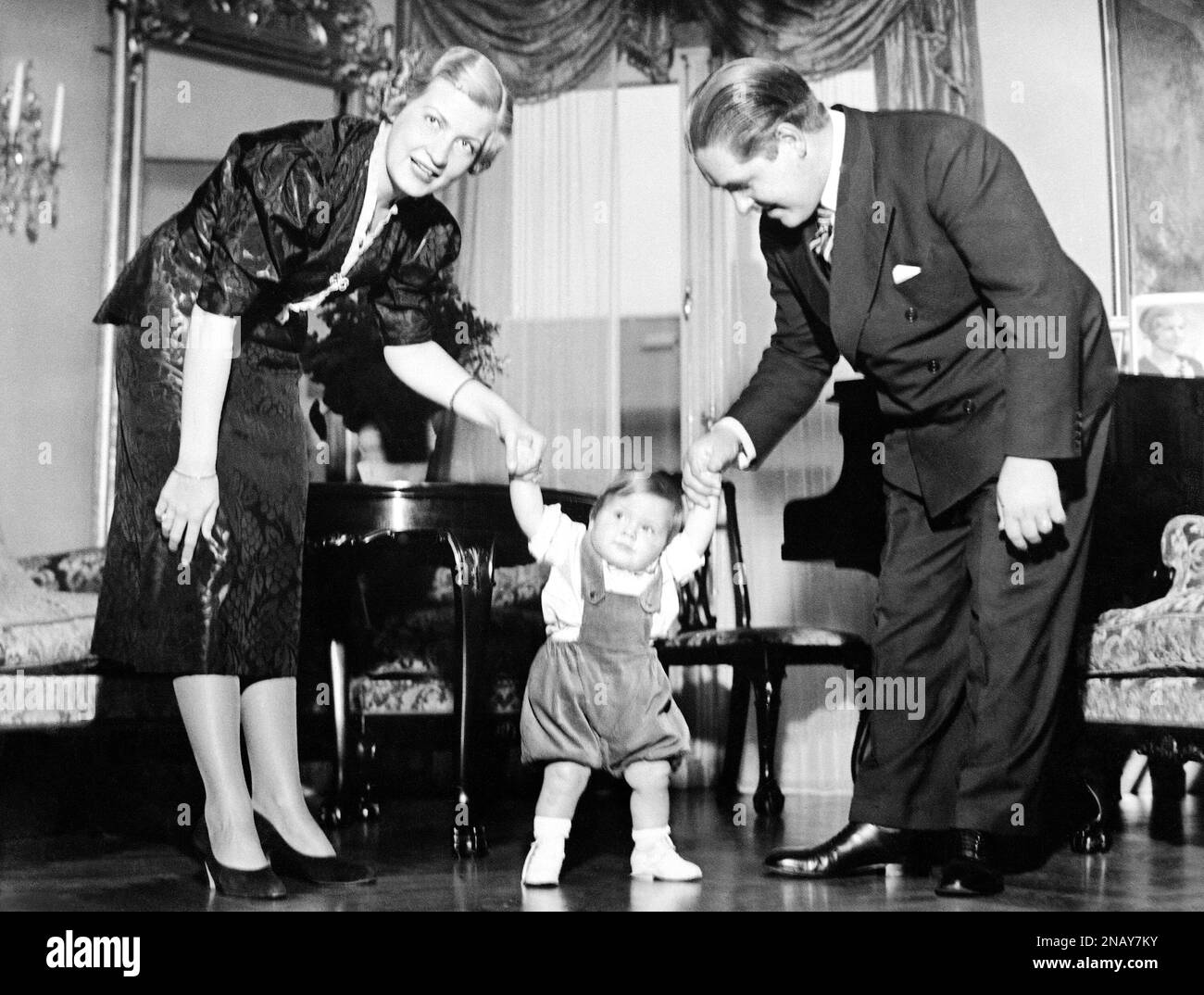 Swedish operatic singer Jussi Bjorling with his wife Anna Bjorling and ...