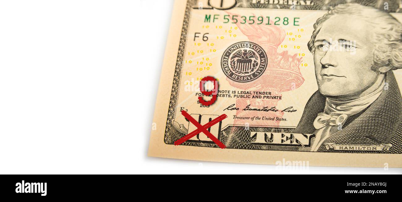 Inflation on the paper banknote. Devaluation of money Stock Photo - Alamy