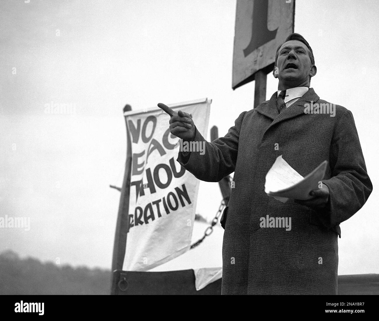 Alfred Barnes, Member of Parliament for East Ham, addressing the huge ...