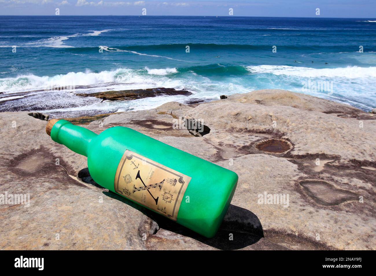An installation titled: "Message in a Bottle" by artists Steven Thomson ...