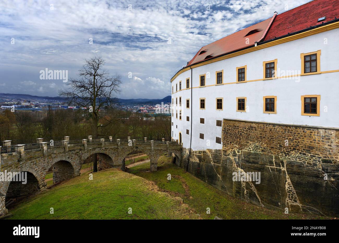 Castle in the Czech town of Decin Stock Photo - Alamy