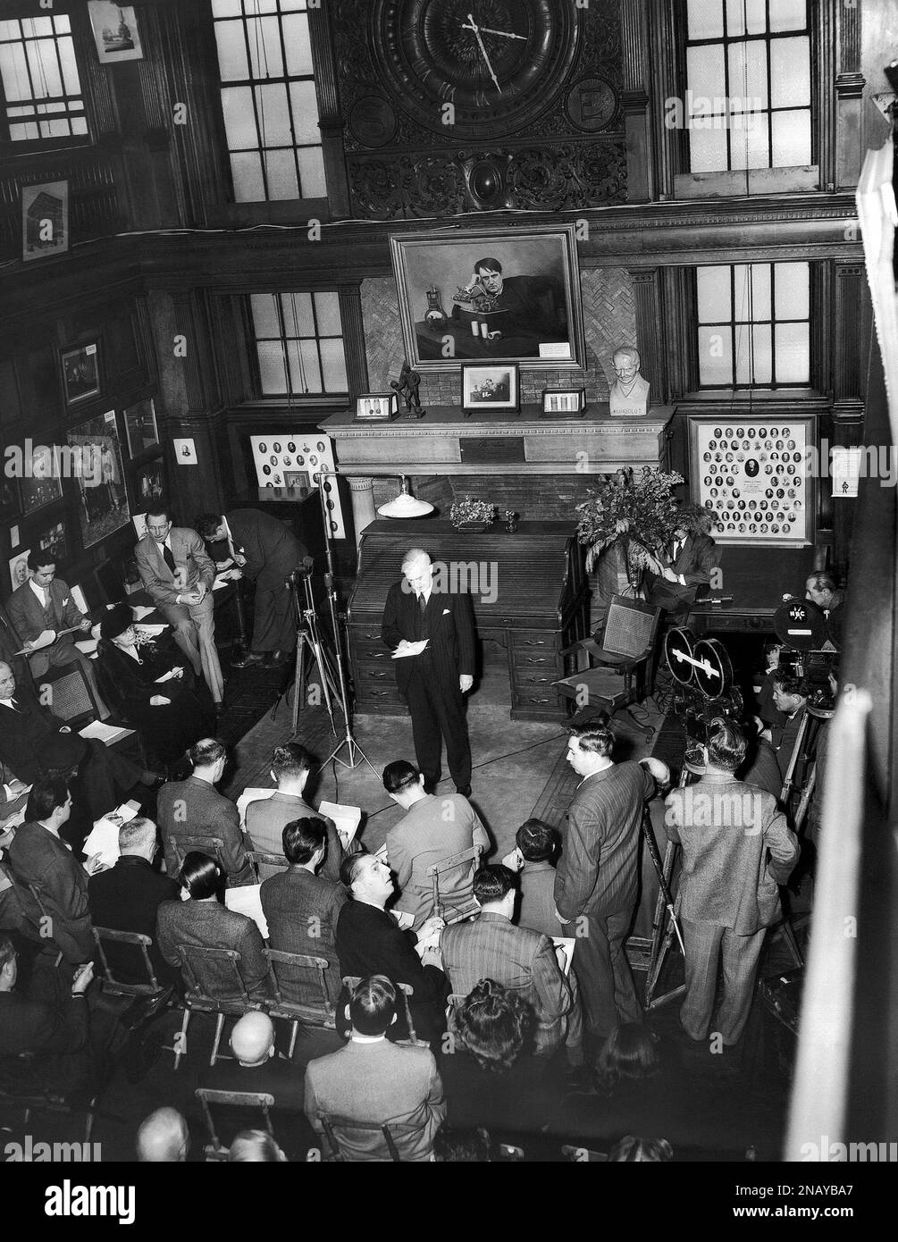 Former governor of New Jersey Charles Edison, (center, background) son ...