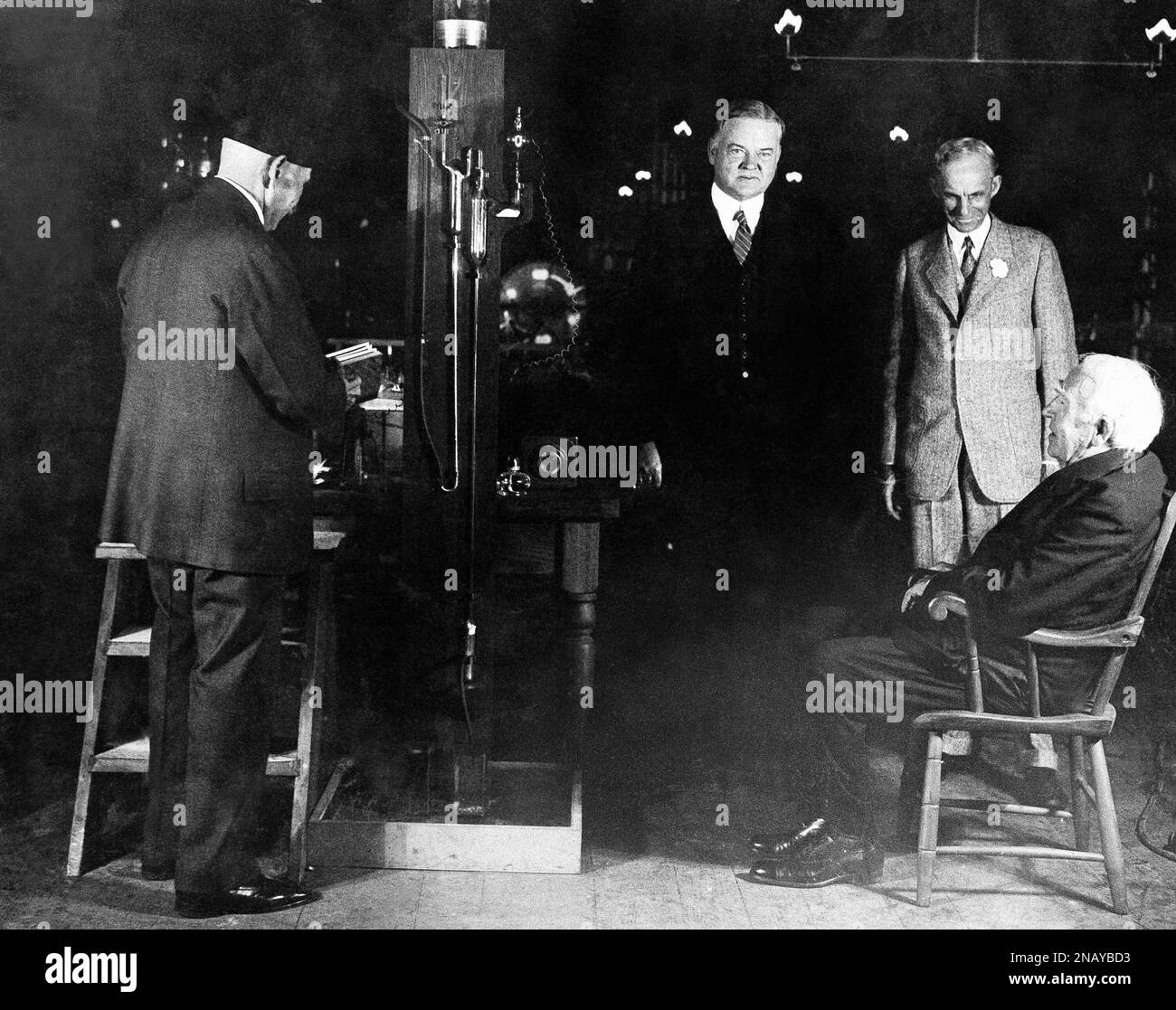 From left to right are: Francis Jehl, President Herbert Hoover, Henry ...