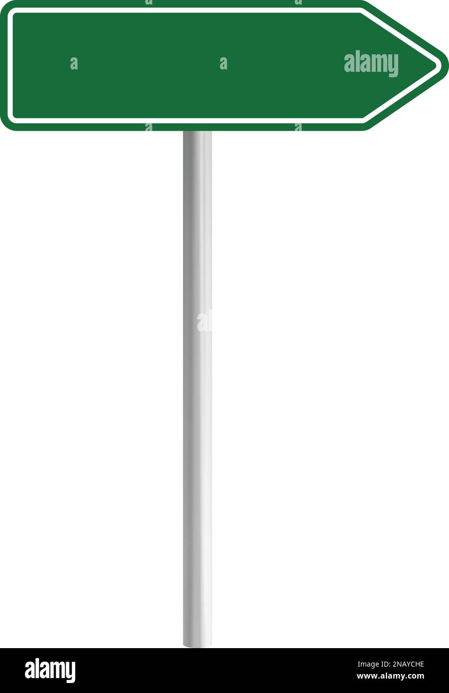 Road green traffic sign board. Blank board with place for text. Danger blank warning empty signs ...