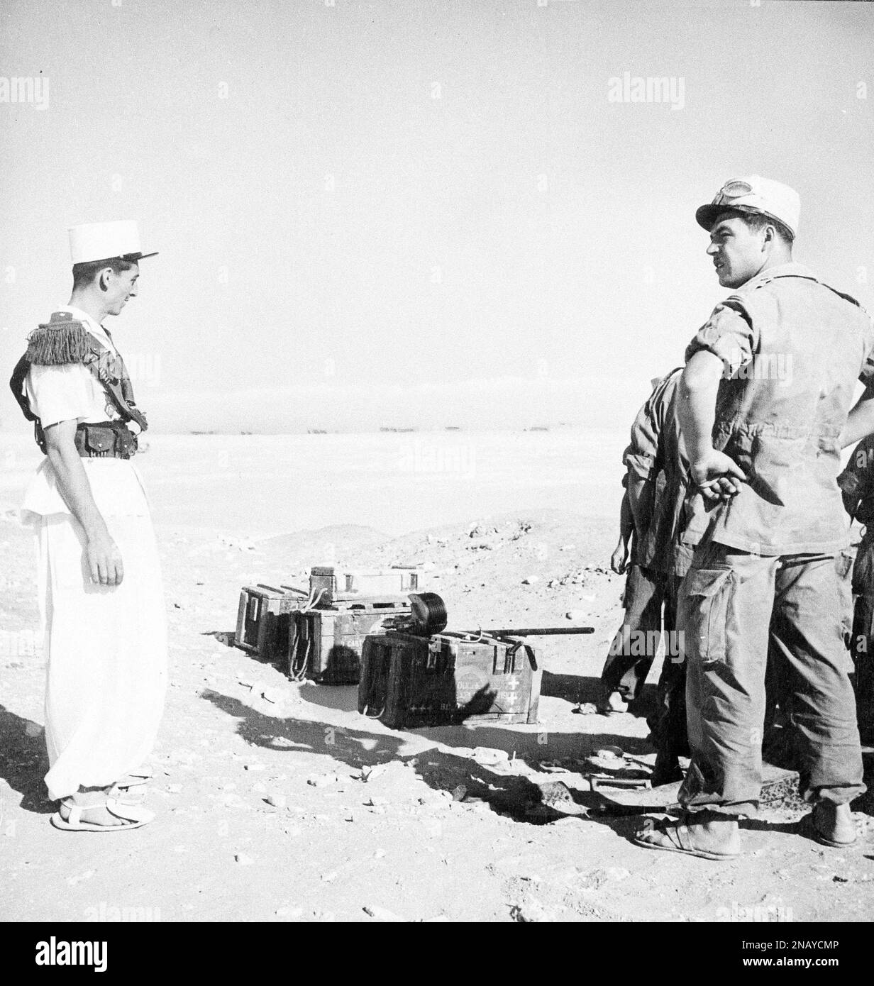 Troops of the French Foreign Legion on duty at Fort Flatters, deep in ...