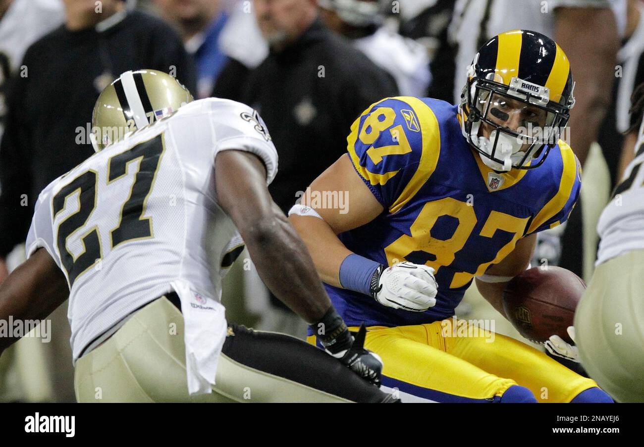 St. Louis Rams wide receiver Greg Salas (87) holds onto a pass over New ...