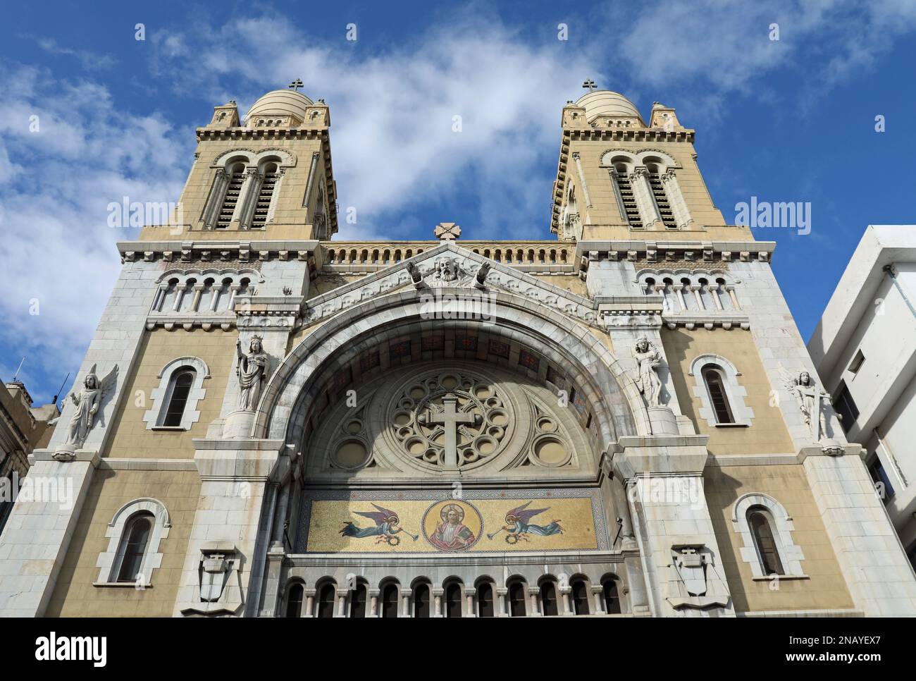 Roman Catholic Cathedral of Saint Vincent de Paul in Tunis Stock Photo ...