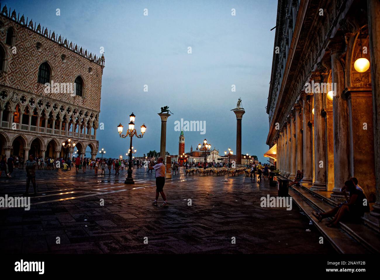 St. Mark's Square at night Stock Photo - Alamy