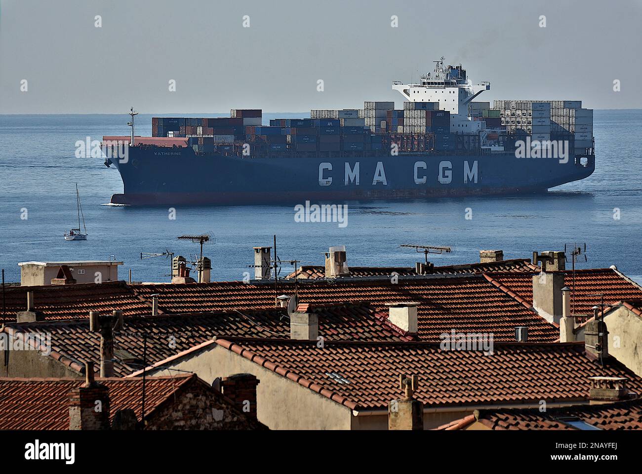 The container ship Katherine of the company CMA CGM arrives at the ...