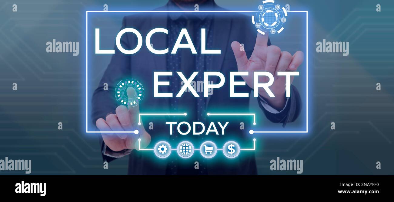 Writing displaying text Local Expert. Internet Concept offers expertise ...