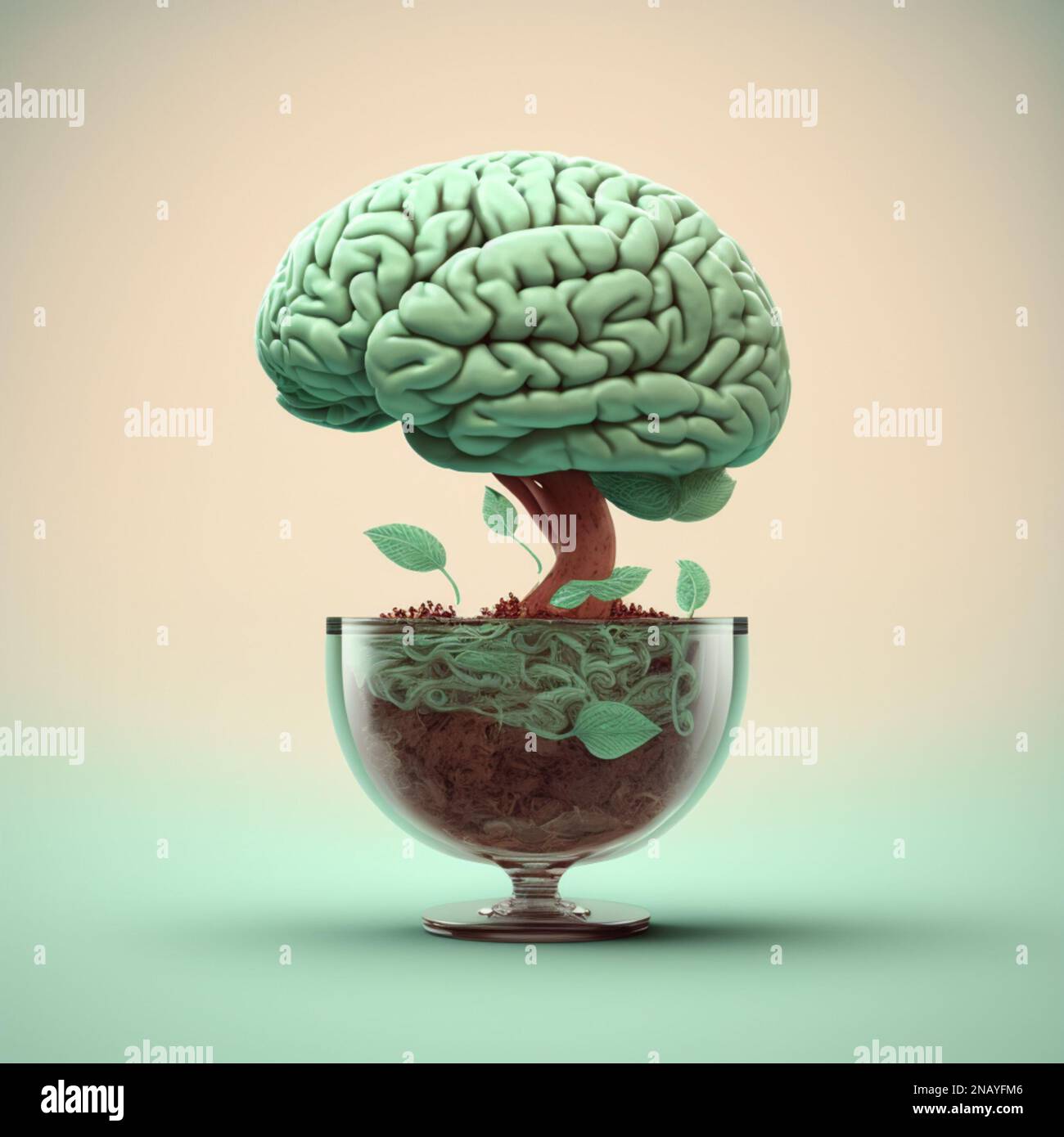 brain growing funny explainer Stock Photo - Alamy