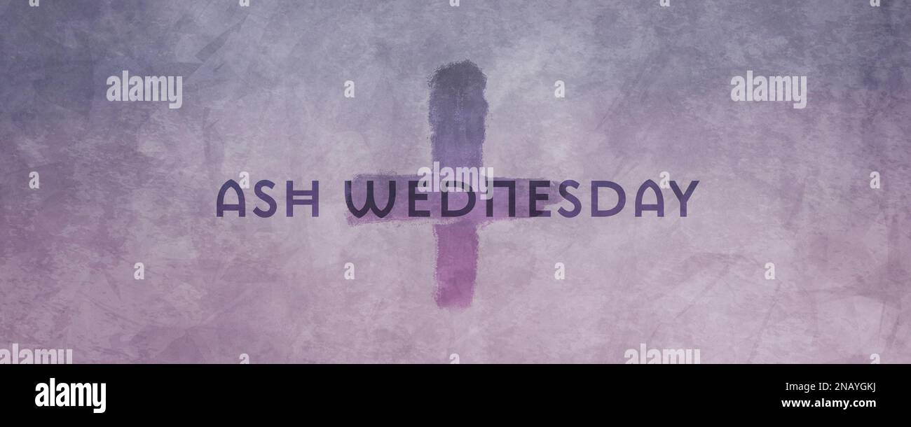 Ash Wednesday and cross made from ashes, symbolizing the start of Lent ...