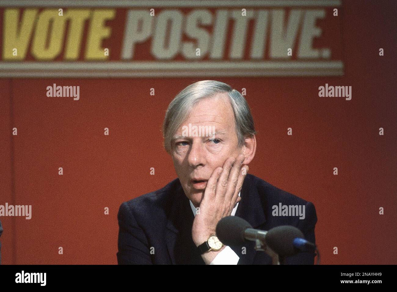 Peter Shore, British Labour Party politician shown around May 1983. (AP ...