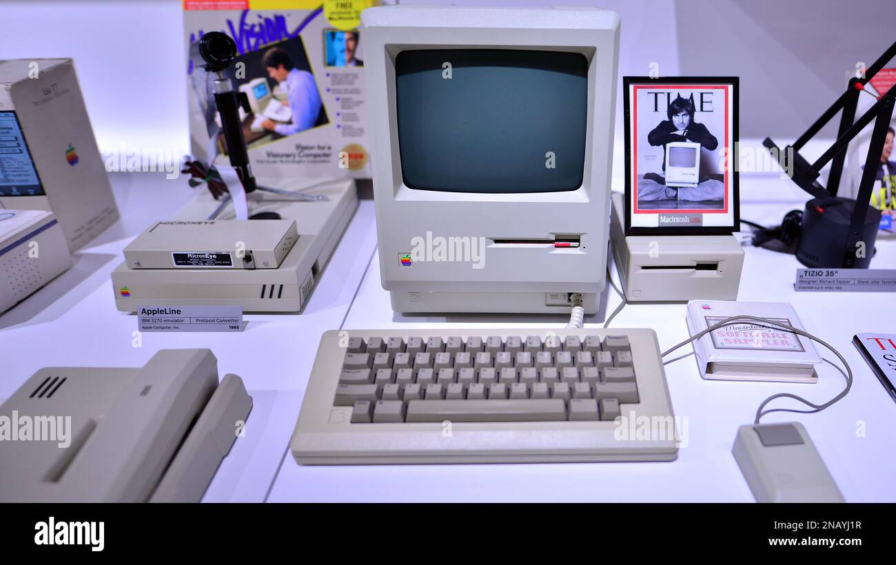 Warsaw, Poland. 10 February 2023. Inside the Apple Museum. Macintosh ...
