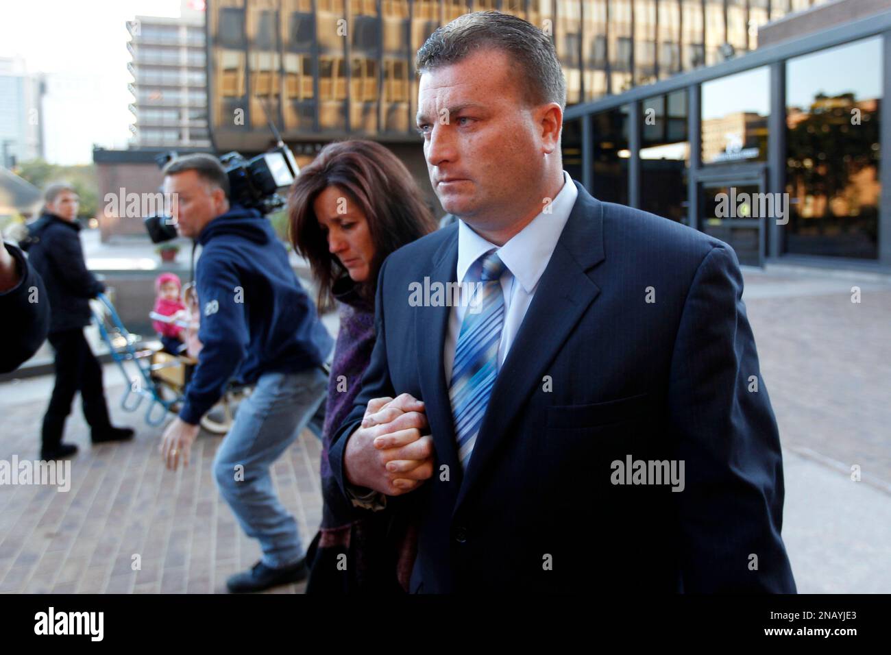 Matt Devlin, of Catskill, N.Y., accompanied by his wife, Corinne D ...