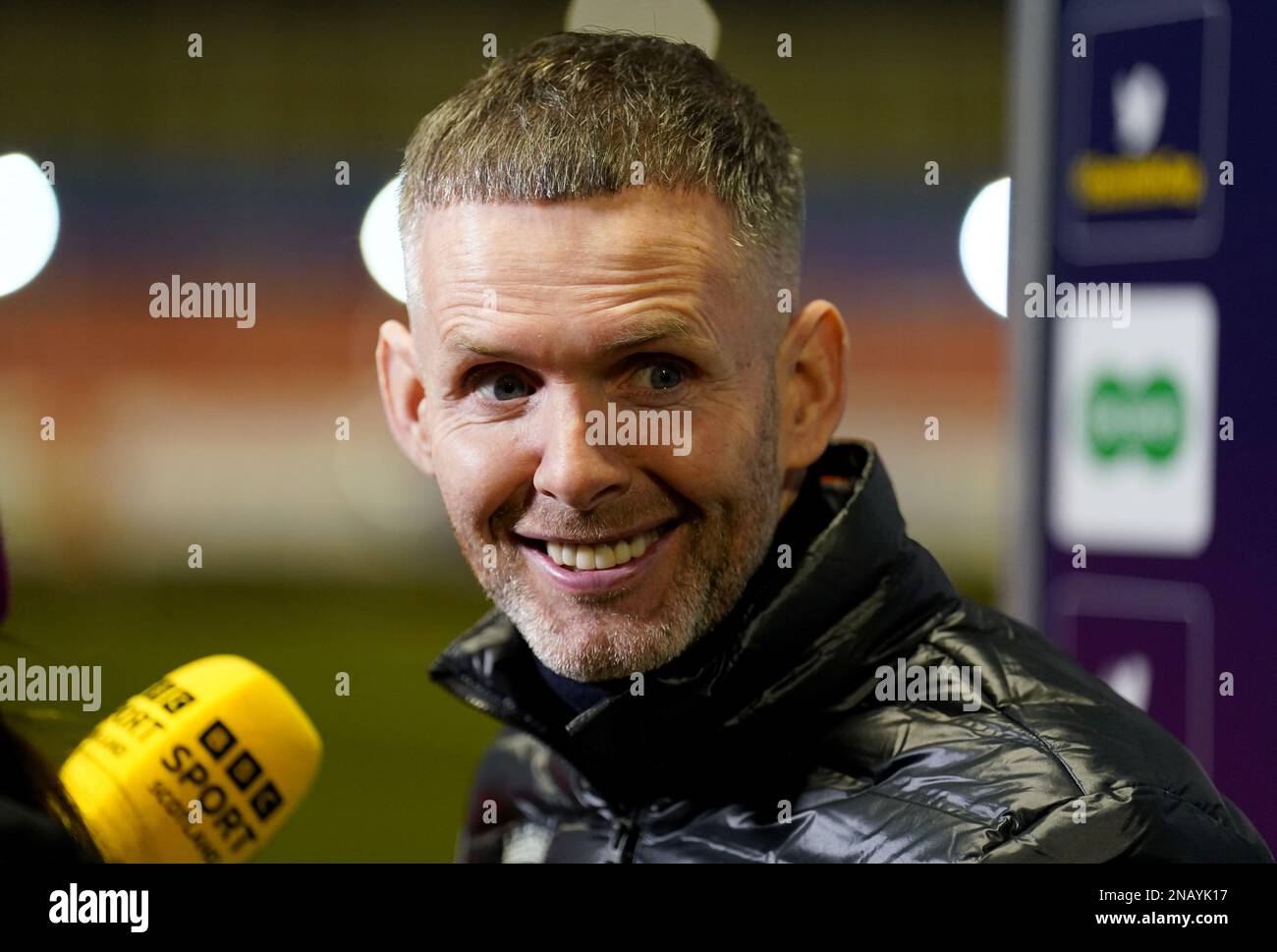 Darvel manager Mick Kennedy in a pre match interview ahead of the ...