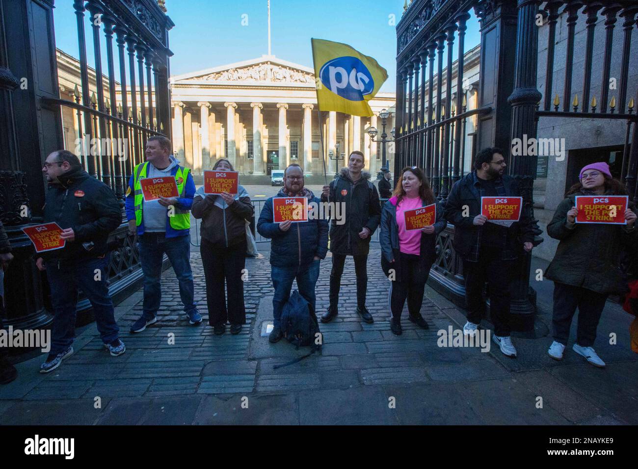 London, England, UK. 13th Feb, 2023. British Museum staff are seen at ...