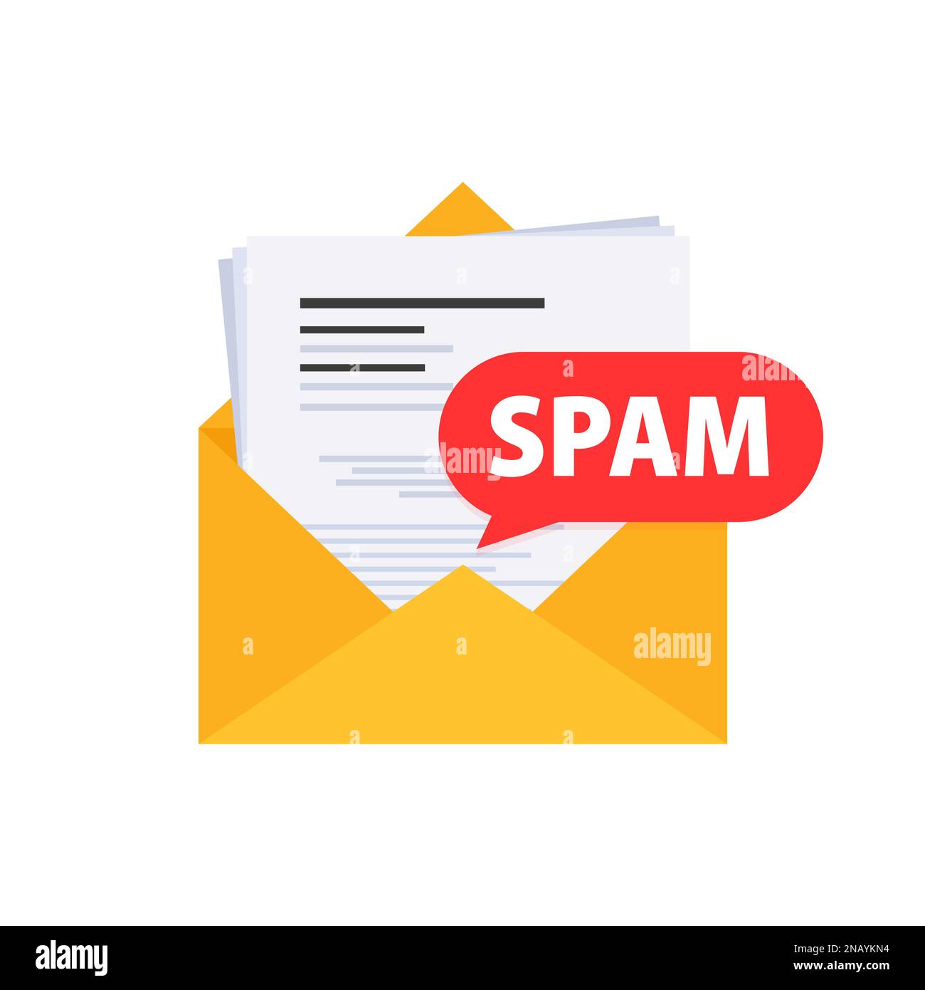 Email spamming attack. Email box hacking, spam warning. Vector stock ...