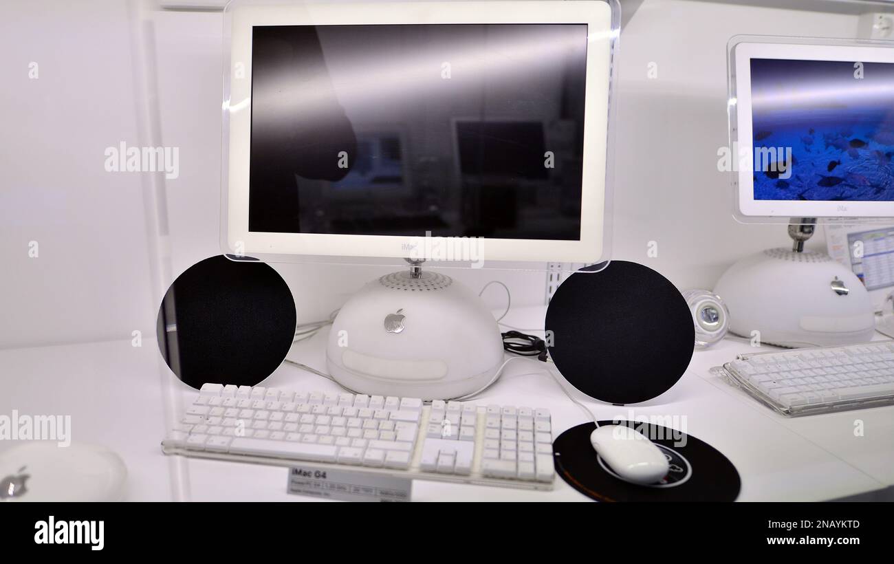 Warsaw, Poland. 10 February 2023. Inside the Apple Museum. iMac 64 ...