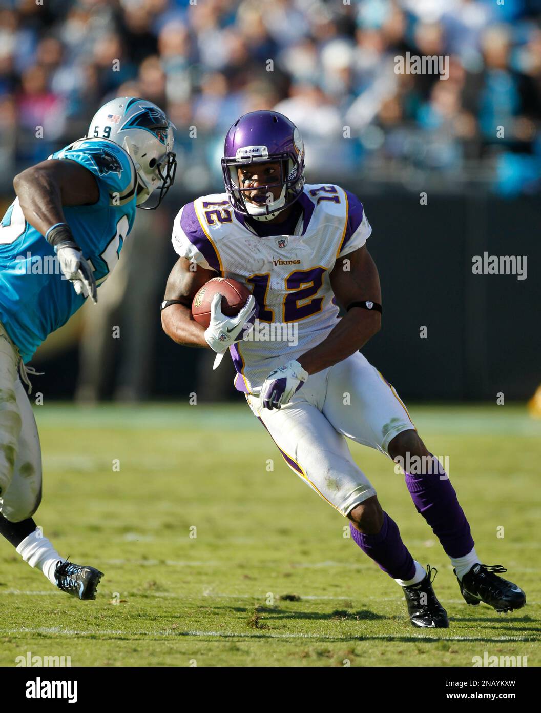 Minnesota Vikings' Percy Harvin (12) runs against Carolina Panthers ...