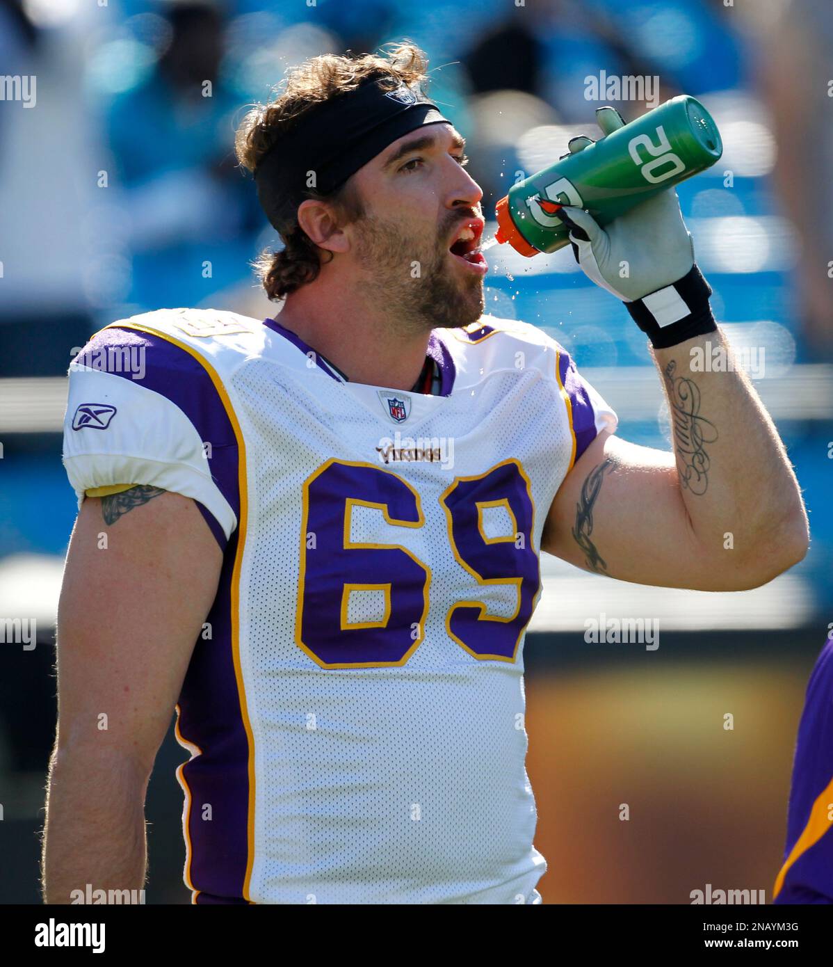 Football Players Drinking Gatorade