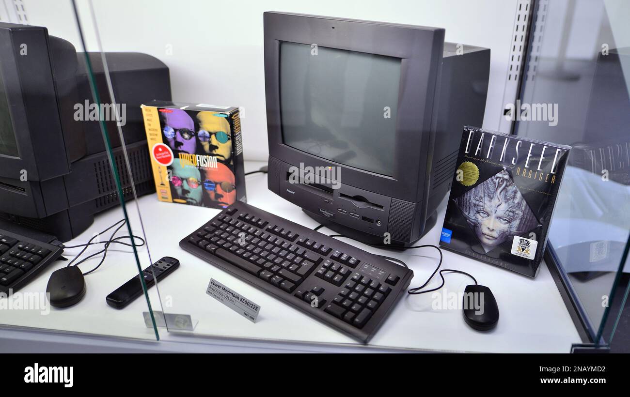 Warsaw, Poland. 10 February 2023. Inside the Apple Museum. Power ...