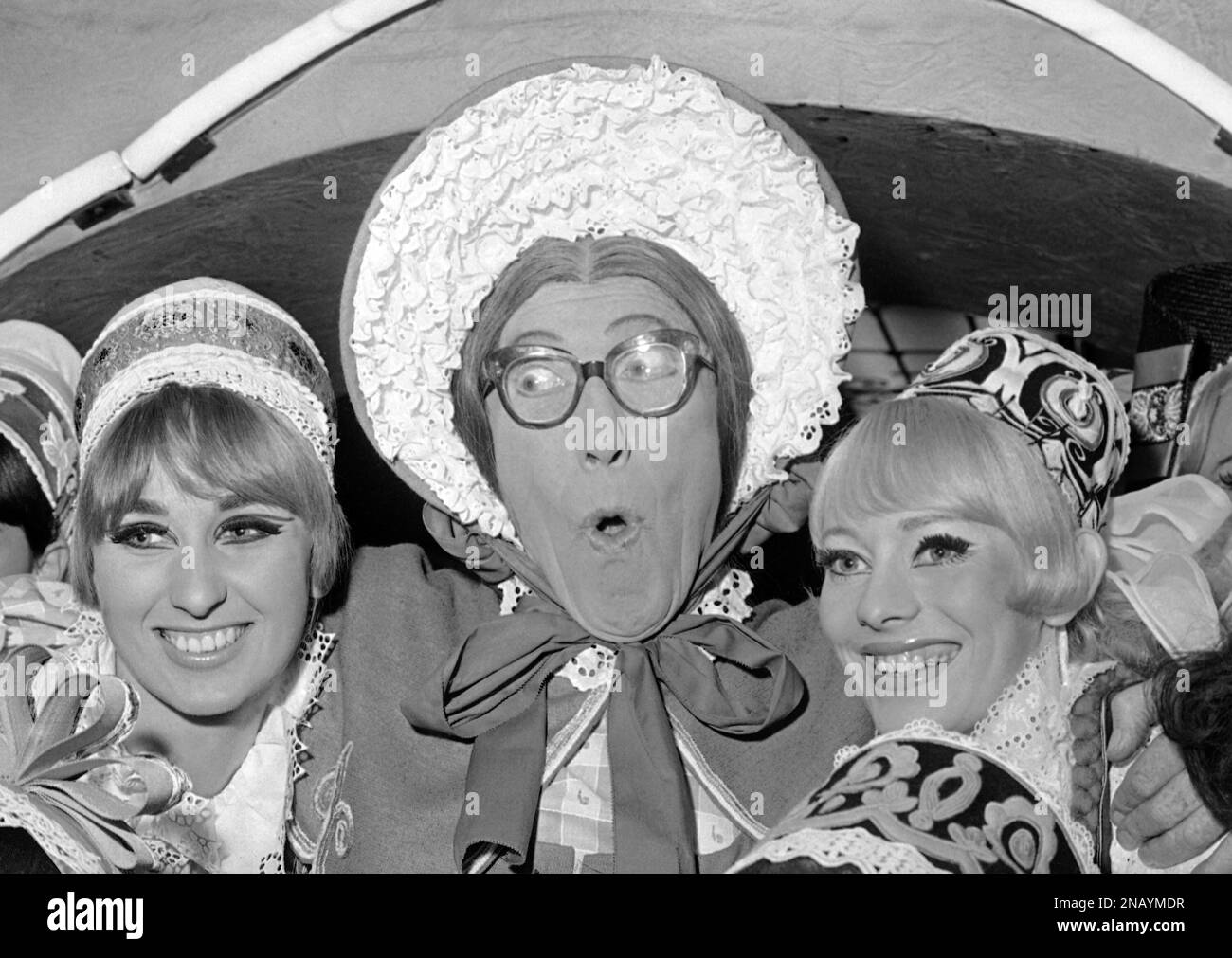 Arthur Askey, dressed for his role as Martha Durden in the pantomime ...