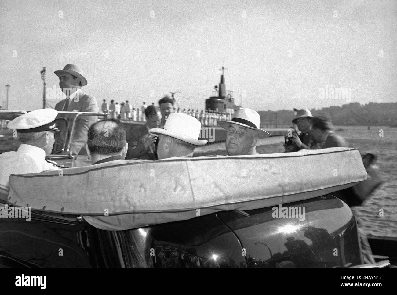 President Franklin D. Roosevelt looking over one of the U.S. Navy under ...