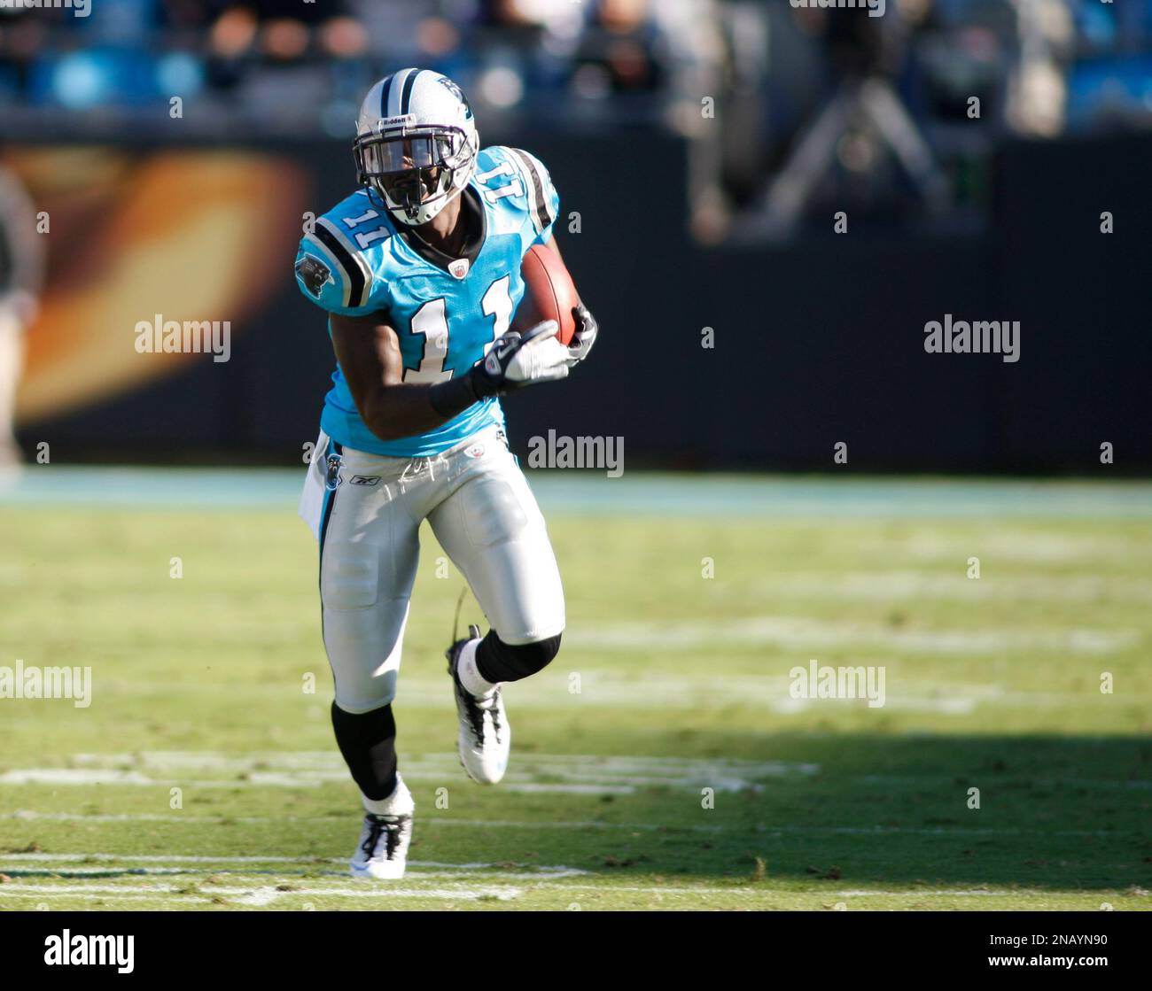 Carolina Panthers wide receiver Brandon LaFell runs after a catch ...