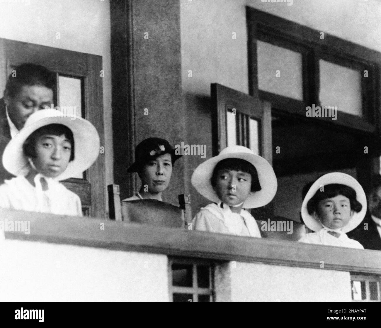 Japan’s Imperial Princesses visited the Meiji Shrine pool, Tokyo. on ...
